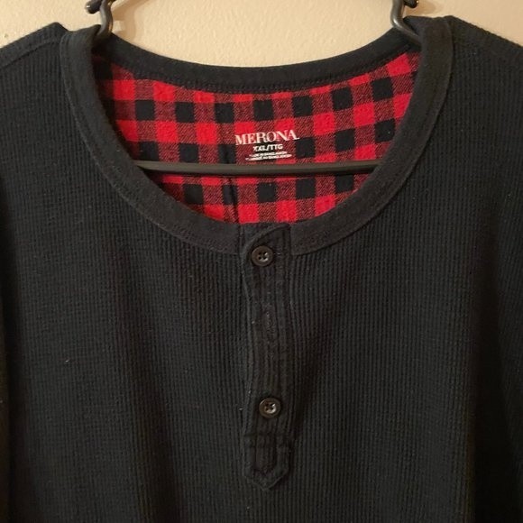 Merona | Shirts | Merona Xxlttg Black With Red Flannel Look Lining In ...